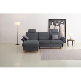 OTTO home Ecksofa &raquo;Westerland L-Form&laquo; Federkern-Polsterung, wahlweise mit Schlaffunktion, Bettkasten grau 100% Polyester B/H/T: 252cm x 90cm x 162cm, 
