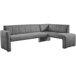 exxpo - sofa fashion Essbank elegant und modern mit hohem Sitzkomfort grau Holzwerkstoff B/H/T: 245cm x 83cm x 159cm, Luxus-Microfaser, langer 