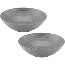 Creatable Schale &raquo;Lava Stone&laquo; 2 Stk. aus Steinzeug Salatsch&uuml;ssel, Servierschale, &Oslash; 24 cm, schwarz, Made in Europe schwarz Steinzeug &Oslash; 24cm