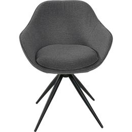 K+w Komfort & Wohnen K+W Komfort & Wohnen Drehstuhl &raquo;ZOOM&laquo; () 4-Fu&szlig; Drehstuhl mit Gestell aus Metall schwarz Struktur grau B/H/T: 60cm x 83cm x 57cm, Flachgewebe Q2 2250