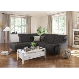 Home Affaire Ecksofa &raquo;Boston L-Form&laquo; Kopfteilverstellung an jeder Sitzfl&auml;che, wahlweise Relaxfunktion braun Struktur (100% Polyester);Luxus-Microfaser