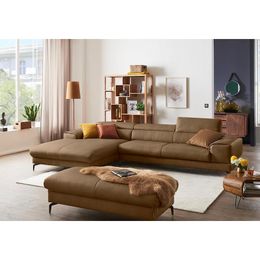 W.Schillig Ecksofa &raquo;piedroo, Designsofa mit tollem Sitzkomfort, bequem und elegant, L-Form&laquo; Kopfteilverstellung, wahlweise mit Sitztiefenverstellung, 