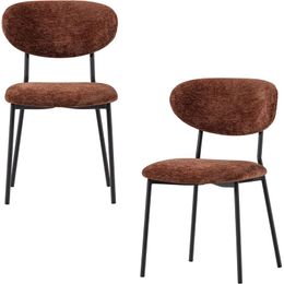 Woood Esszimmerstuhl &raquo;Kjeld stapelbar mit Bezug und Metallgestell, B 47 x T 53 x H 79 cm&laquo; (Set) 2 Stk.(2er Set) Chenille, Geringe Verschlei&szlig;festigkeit