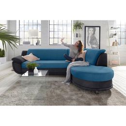 Trendmanufaktur Ecksofa &raquo;Rondo 3, zeitlos & bequem, Materialmix, L-Form, Breite 265cm&laquo; wahlweise mit Federkern f&uuml;r mehr Komfort, wahlweise mit 