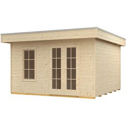 Skan Holz Gartenhaus &raquo;Breda&laquo; beige Holzwerkstoff Fu&szlig;boden im Gartenhaus