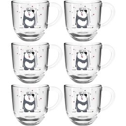 Leonardo Tasse &raquo;BAMBINIPanda&laquo; 280 ml, 6-teilig bunt Glas &Oslash; 8,4cm x 9cm, 280ml, 6 Stk.