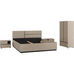 OTTO home Schlafzimmer-Set &raquo;Cross, moderne, grifflose Optik, FSC-zertifiziert&laquo; Bett 180x200cm, 2 Nachtkommoden, Schrank 2-oder 4-t&uuml;rig, 4 Stk. tlg. 