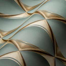 Livingwalls living walls Vliestapete &raquo;My Home My Spa&laquo; 3D-Optik geometrisch metallic leicht strukturiert Design Tapete 3D Effekt Tapeten Wohnzimmer Schlafzimmer 