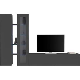 Home Affaire Wohnwand &raquo;Maruska&laquo; 1 Stk. tlg. grau Holzwerkstoff B/H/T: 280cmcm x 180cmcm x 30cmcm