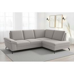 Sit & More sit&more Ecksofa &raquo;Chelsea L-Form, B: 264 cm, mit Armteil-& Sitztiefenverstellung&laquo; optional Schlaffunktion und Bettkasten grau 95% Polyester, 5% 
