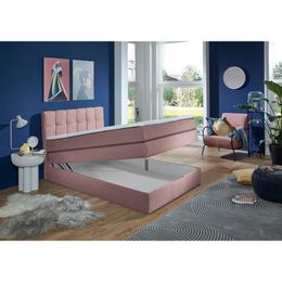 Home Affaire Boxspringbett &raquo;Fornoli&laquo; inkl. Topper und Bettkasten, H3 in zwei Matratzenarten rosa Flachgewebe, Liegefl&auml;che B/L: 120cm x 200cm, Gewicht 