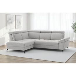 Sit & More sit&more Ecksofa &raquo;Vanity; L-Form, B. 254 cm&laquo; Inkl.Sitz-,Kopf-und Armteilverstellung 100% Polyester B/H/T: 254cm x 84cm x 197cm, Flachgewebe, Ottomane 