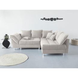 Collection AB Ecksofa &raquo;Innsbruck L-Form, B: 247 cm&laquo; 3 Zierkissen, Federkern grau Microfaser PRIMABELLE (100% Polyester), Struktur (90% Polyester, 10% 