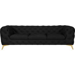 Home Affaire Chesterfield-Sofa &raquo;Glynis&laquo; aufw&auml;ndige Knopfheftung, moderne Chesterfield Optik, Fu&szlig;farbe w&auml;hlbar grau Struktur (100% Polyester);Samtoptik