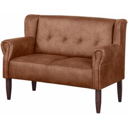Home Affaire K&uuml;chensofa &raquo;Moro Couch mit Federkern, bequem, Breite 142cm&laquo; in verschiedenen Stoffen und Farben braun Microfaser in Antiklederoptik (100%