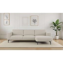 OTTO home Ecksofa &raquo;Lillith, 289 cm, L-Form, gem&uuml;tlicher Sitzkomfort&laquo; Eckcouch mit runder Recamiere links/rechts, Strukturstoff beige 100% Polyester B/