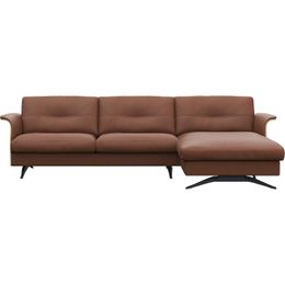 FLEXLUX Ecksofa &raquo;Glow, super bequem durch hochwertigem Sitzaufbau mit Federkern, L-Form&laquo; Modernes skandinavisches Design braun 100% Echteder B/H/T: 