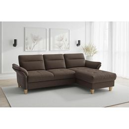 Sit & More sit&more Ecksofa &raquo;Pamela, L-Form, B:230 cm&laquo; mit Federkern 100% Polyester B/H/T: 230cm x 90cm x 164cm, Luxus-Microfaser Florence, Recamiere rechts, 