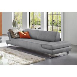 W.Schillig 3-Sitzer &raquo;taboo Designsofa mit hohem Sitzkomfort, Breite 232cm, Sitztiefe 69cm&laquo; mit &Uuml;bertiefe, inklusive Armlehnenverstellung grau 