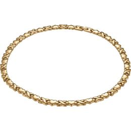 Firetti Damen Gliederkette &raquo;Schmuck Geschenk Edelstahl Halsschmuck Halskette Gliederkette X Herz&laquo; gold Edelstahl, L: 46 B: 7mm