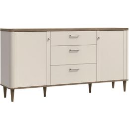 FORTE Sideboard &raquo;Lacetti&laquo; B/H/T 179,8/91,7/41,2 cm Echtholzf&uuml;&szlig;e beige Holzwerkstoff B/H/T: 179,8cm x 91,7cm x 41,2cm, 3 Stk., 2 Stk.