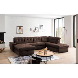 exxpo - sofa fashion Wohnlandschaft &raquo;Durango, aufwendige Sitz- und R&uuml;ckenverarbeitung, bequem, U-Form&laquo; inkl. Kopfteilverstellung, wahlweise mit 