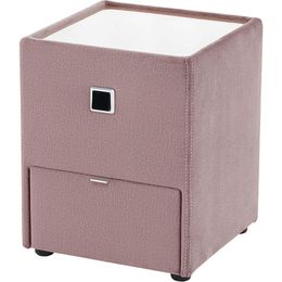 Jockenh&ouml;fer Nachtkonsole &raquo;Lancy&laquo; mit LED-Beleuchtung rosa Glas, Holzwerkstoff B/H/T: 42,5cm x 53cm x 45cm, 1 Stk.