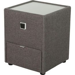 Jockenh&ouml;fer Nachtkonsole &raquo;Lancy&laquo; mit LED-Beleuchtung grau Glas, Holzwerkstoff B/H/T: 42,5cm x 53cm x 45cm, 1 Stk.