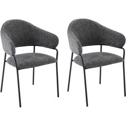 ByLiving Esszimmerstuhl &raquo;Curve&laquo; (Set) 2 Stk.moderner Stoff Stuhl mit gem&uuml;tlichem Sitzkomfort, verschiedene Farben. grau Metall, Stoff B/H/T: 60cm x 