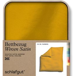 Schlafgut Bettbezug &raquo;Woven Satin&laquo; besonders dicht gewebt, Mix & Match: passender Kissenbezug erh&auml;ltlich gelb Mako-Satin, Obermaterial: 100% Baumwolle B/L: 200cm