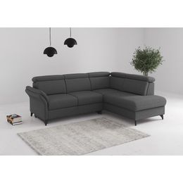 Sit & More sit&more Ecksofa &raquo;Glendale, L-Form&laquo; inkl. Kopfteilverstellung, wahlweise mit Vorziehsitz und Bettkasten grau 95% Polyester, 5% Polyamid B/H/T: 247cm x