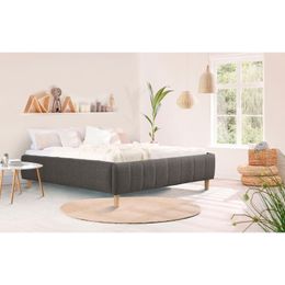 Home Affaire Polsterbett &raquo;Tarje&laquo; in 5 Breiten, auch in &Uuml;berl&auml;nge 220 cm, incl. Roll-Lattenrost grau Struktur fein (100% Polyester) Liegefl&auml;che L&auml;nge B
