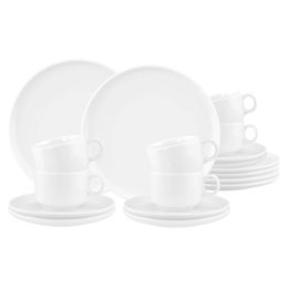 Seltmann Weiden Kaffeeservice &raquo;Sento Home, Geschirr-Set, 18-teilig&laquo; harmonisch geschwungene Form wei&szlig; Porzellan 18 Stk.