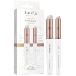 Luvia Cosmetics Damen Kosmetikpinsel-Set &raquo;SILK BRUSH DUO&laquo; F&uuml;r makelloses Make-up ohne schmutzige H&auml;nde. braun Einheitsgr&ouml;&szlig;e