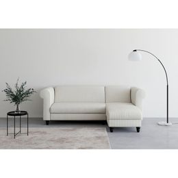 Ecksofa &raquo;Felix II, L-Form, Schlafsofa 241cm (Liegefl. 108/195 cm),&laquo; verstellb. R&uuml;ckenlehne, Recamiere wechselbar, Cord beige B/H/T: 241cm x 83cm x 
