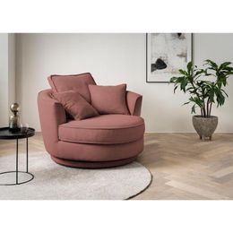 Home Affaire Drehsessel &raquo;MAISIE Webvelours, Love Seat XXL, Lese-Sessel BIG-&laquo; Sessel in MEGA CORD u. Web-Velours, 360 Grad drehbar rosa Webvelours, B/H