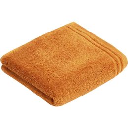 Vossen Badetuch &raquo;Calypso Feeling&laquo; mit schmaler Bord&uuml;re, aus 100% hochwerter Baumwolle, Vegan, einfarbig orange Walkfrottee, Obermaterial: 100% Baumwolle B/L: