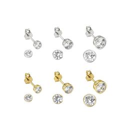 Bruno Banani Damen Ohrstecker-Set &raquo;Mulitpack Schmuck Geschenk Silber 925 Ohrschmuckset&laquo; mit Zirkonia (synth.) gold Silber 925 (Sterlingsilber)