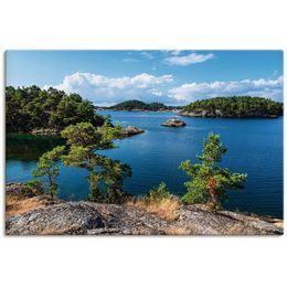 Artland Leinwandbild &raquo;Landschaft, Halbinsel Riveneset Norwegen&laquo; K&uuml;stenbilder 1 Stk. tlg. auf Holzrahmen gespannt blau Leinwand B/H/T: 60cm x 40cm, 