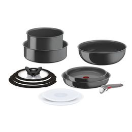 Tefal Pfannen-Set &raquo;Ingenio Renew&laquo; Aluminium Set, 11 Stk. tlg. abnehmbarer Griff, Antihaftversiegelung, Thermo-Signal, Induktion grau Einheitsgr&ouml;&szlig;e