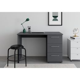VOGL M&ouml;belfabrik Schreibtisch &raquo;Tobi, mit 3 Schubk&auml;sten&laquo; optional mit Tastaturauszug, Breite 115 cm grau B/H/T: 115cm x 73cm x 56cm, ohne Auszug, ohne 