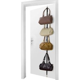 Maximex T&uuml;rregal &raquo;Taschengarderobe&laquo; Set, 2 Stk. tlg. f&uuml;r 8 Taschen, zum Einh&auml;ngen an T&uuml;ren mit T&uuml;rbreiten von 2 - 4 cm schwarz Kunststoff, Metall B/H/T: 3cm x