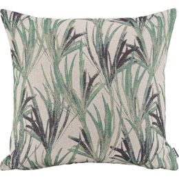 HOCK Dekokissen &raquo;Planty&laquo; mit Gr&auml;sern, Kissenh&uuml;lle mit F&uuml;llung, 1 St&uuml;ck gr&uuml;n Baumwolle, Leinen, Polyester B/L: 50cm x 50cm, 1 Stk.