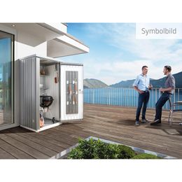 BioHort Garten-Ger&auml;teschrank &raquo;Gr. 90, verschiedene Farben&laquo; aus Metall mit hohem Nutzwert silber Stahl Einheitsgr&ouml;&szlig;e