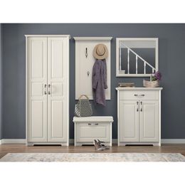 OTTO home Garderoben-Set &raquo;Evergreen&laquo; Set, Garderobenschrank,Schuhschrank,Schuhbank, Garderobenpaneel,Wandspiegel, 5 Stk. tlg. beige Einheitsgr&ouml;&szlig;e