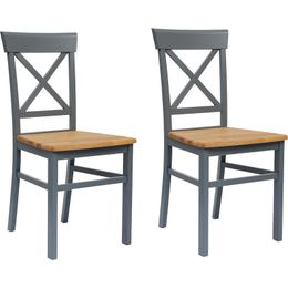 OTTO home Esszimmerstuhl &raquo;Tatra&laquo; (Set) 2 Stk.Holzstuhl im 2er, 4er oder 6er-Set, K&uuml;chenstuhl Landhaus blau Massivholz B/H/T: 42cm x 93cm x 50cm, 2 Stk