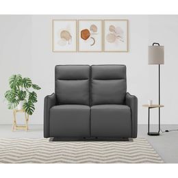 2-Sitzer &raquo;Lugo, Kinosofa mit Reclinerfunktion in Kunstleder und Webstoff&laquo; mit manueller Relaxfunktion in beiden Sitzen grau B/H/T: 126cm x 102cm x 
