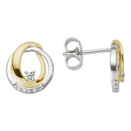Firetti Damen Paar Ohrstecker &raquo;Schmuck Geschenk Gold 375 Ohrschmuck Ohrringe Fantasie&laquo; mit Brillanten gold 11mm, 0,08 P2 = erkennbare Einschl&uuml;sse, 
