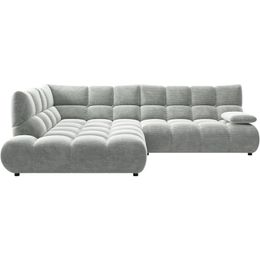 Home Affaire Ecksofa &raquo;Cozy Bubble, mit klappbarer Armlehne, Breite 289 cm&laquo; mit eleganter Steppung, Rundumbezug & weicher Polsterung grau 100% 