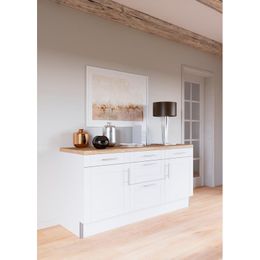 Optifit K&uuml;che &raquo;Ahus&laquo; 180 cm breit, ohne E-Ger&auml;te, Soft Close Funktion, MDF Fronten wei&szlig; B/H/T: 180cm x 90,8cm x 60cm, ohne E-Ger&auml;te